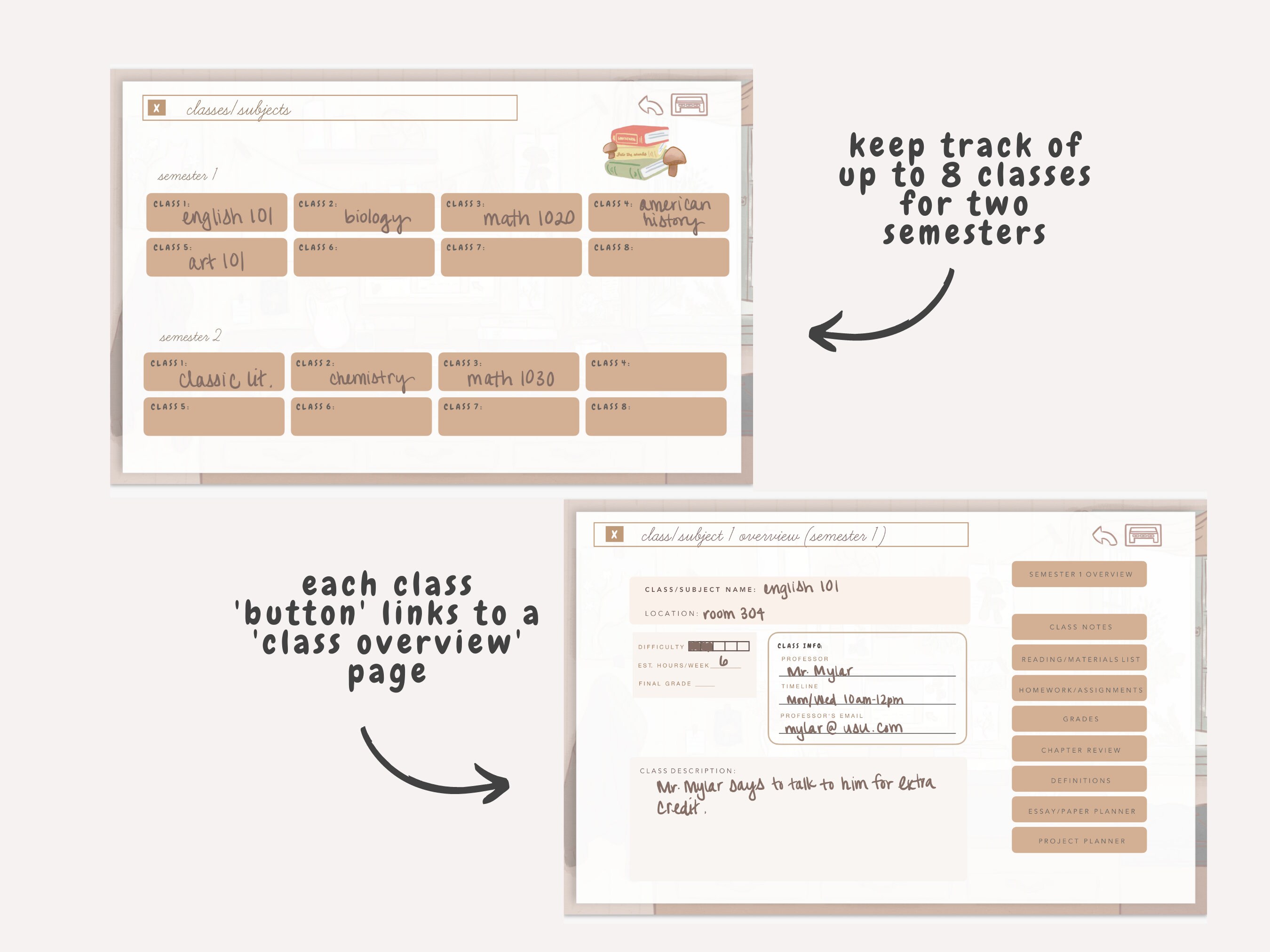 Academic Student Cottagecore Digital Planner UNDATED - Goodnotes Study ...