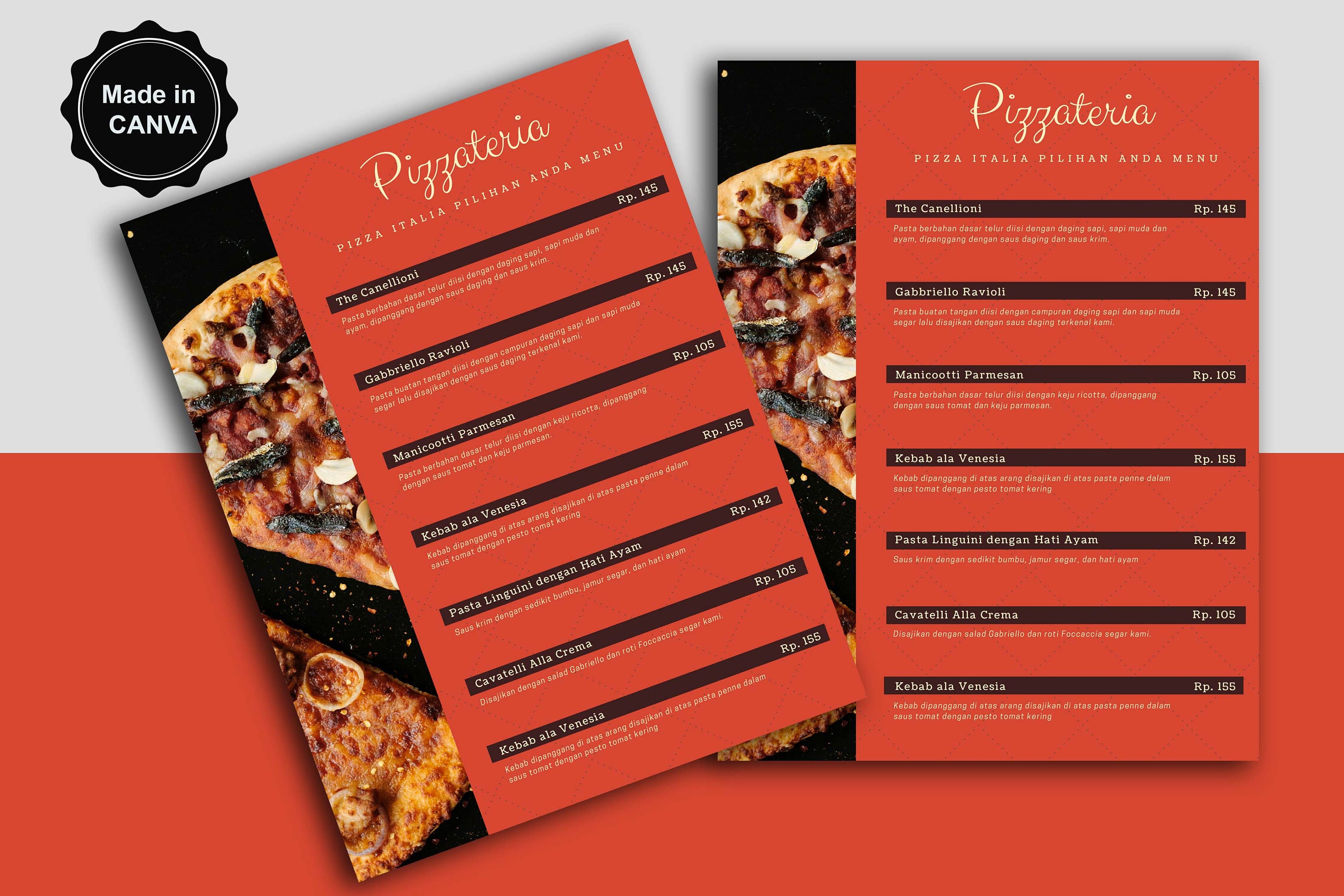 Canva Food Menu Template Restaurant Food Menu Template | Etsy