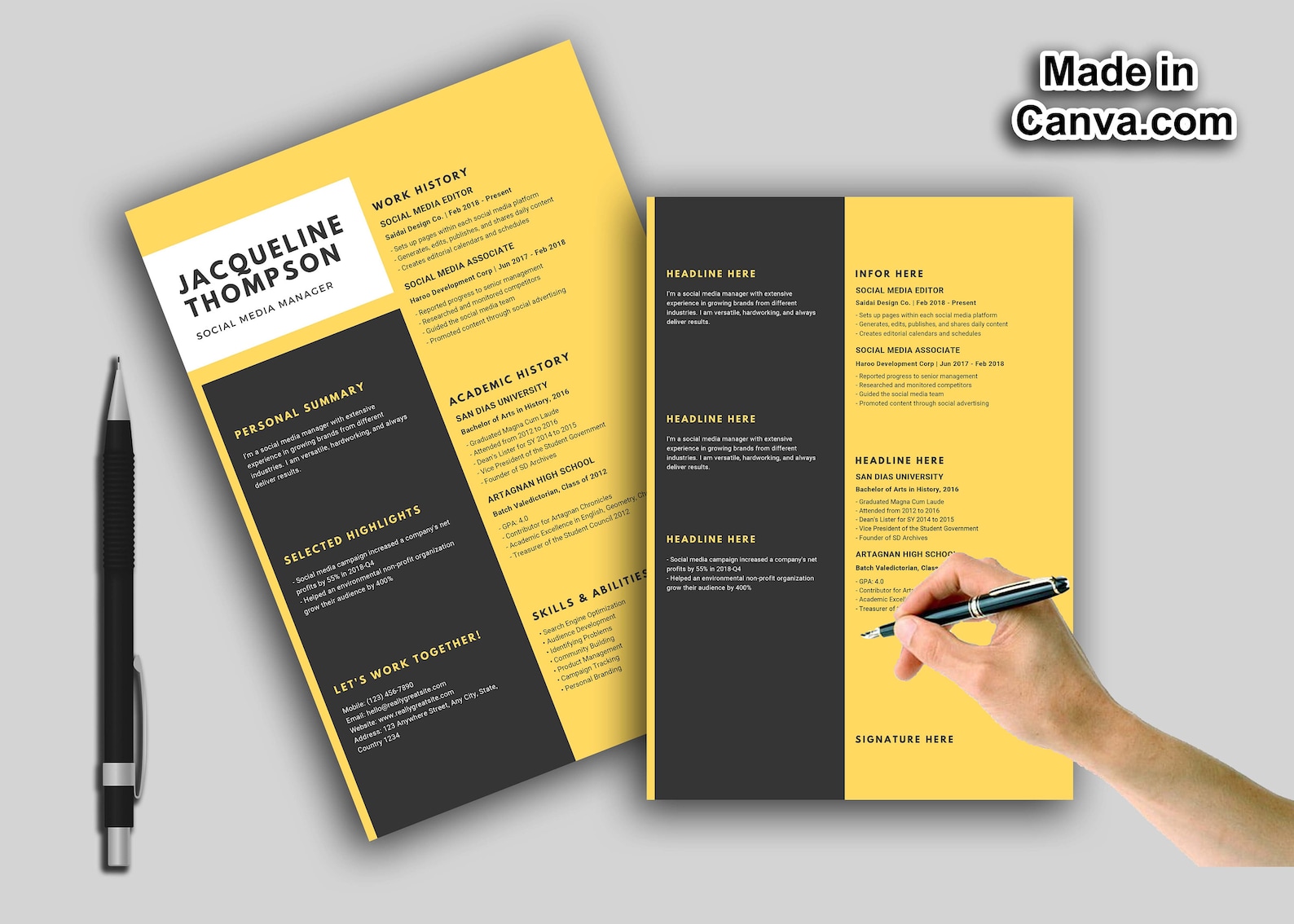 canva-resume-template-google-docs-printable-resume-template-etsy