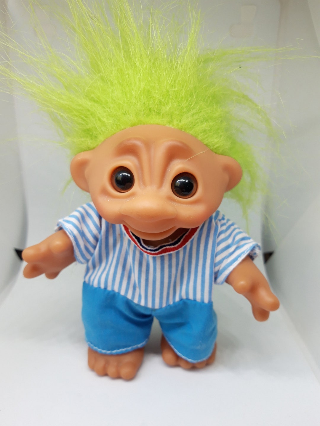 Thomas Dam Danmark Vintage Troll With Green Hair and in Cute Onesie - Etsy