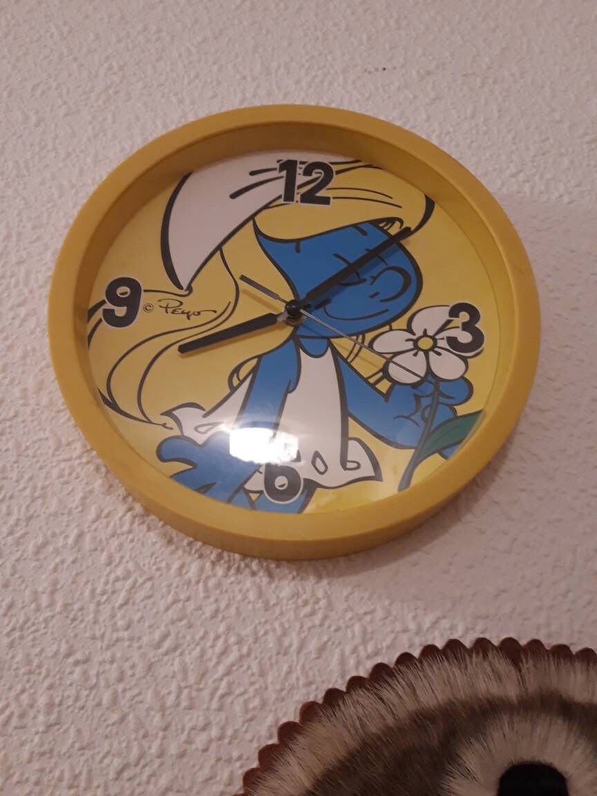 Smurf Wall Clock From Peyo - Etsy