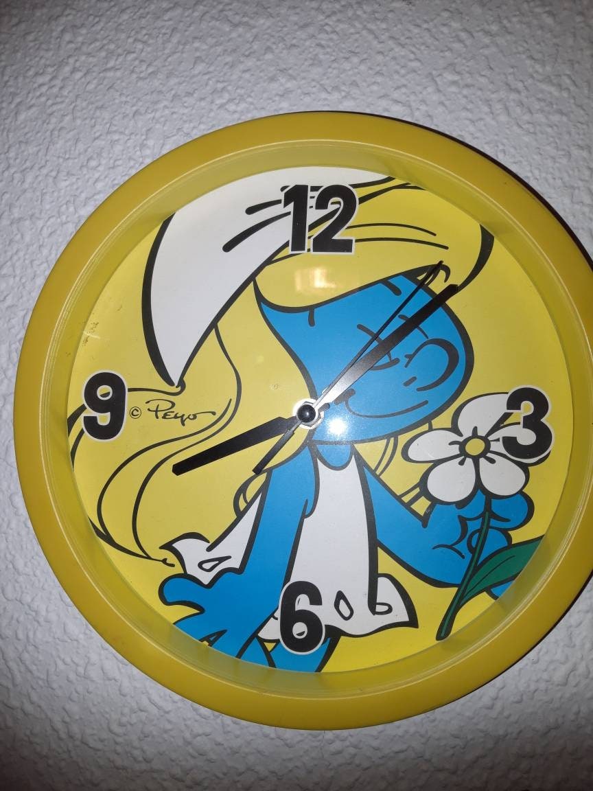 Smurf Wall Clock From Peyo - Etsy