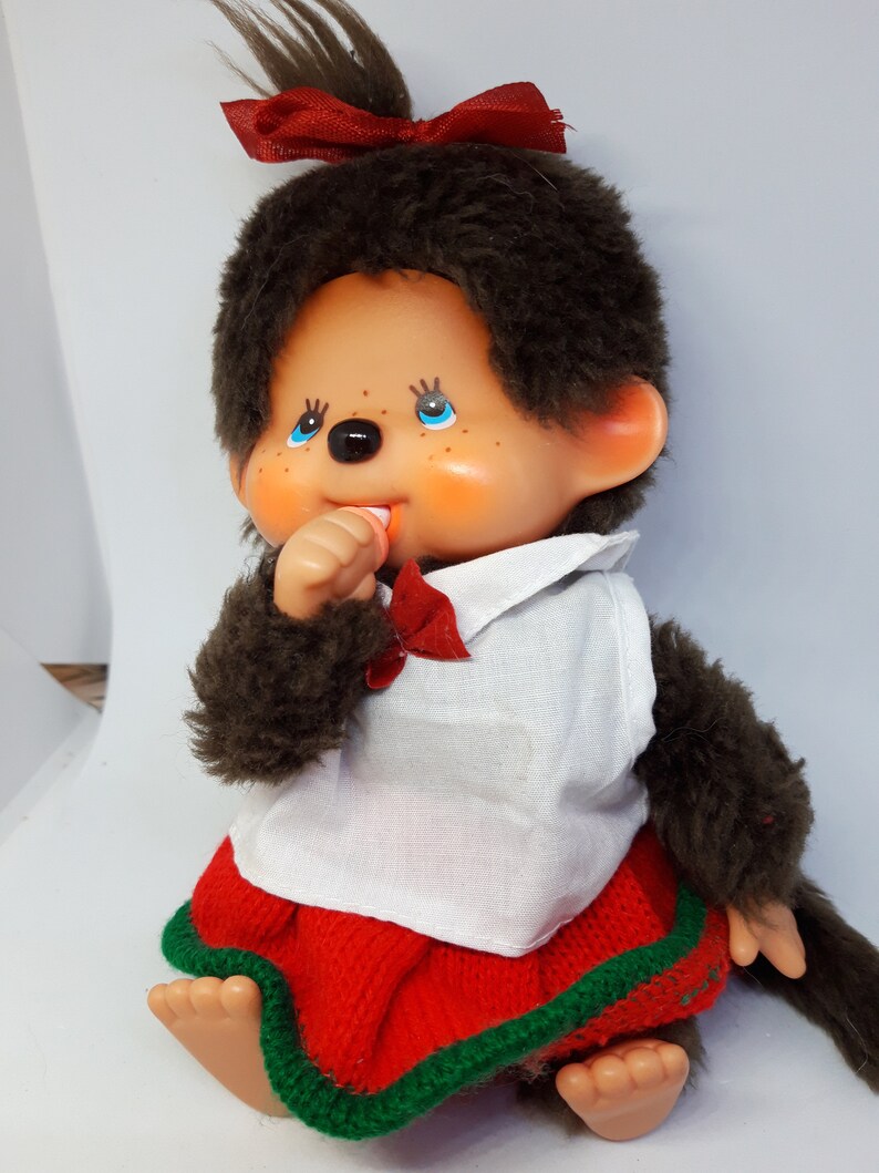 Vintage Monchichi Monkey in a Cute Outfit Marked Year 1974 From ...