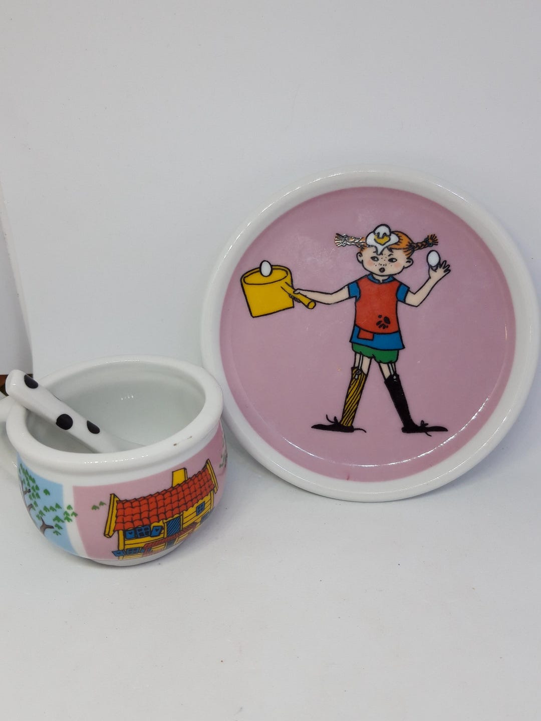 Pippi Longstocking Little China Set A Teapot Plus 3 Cups and 3 Saucers ...