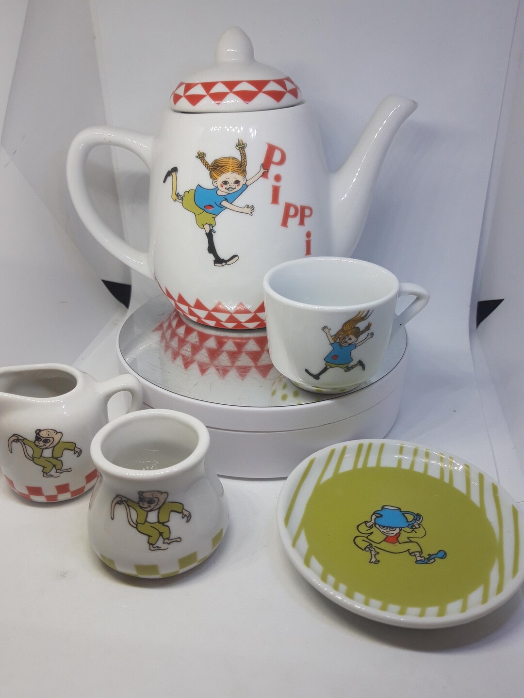 Pippi Longstocking Little China Set A Teapot Plus 1 Cup, 1 Saucer, 1 ...