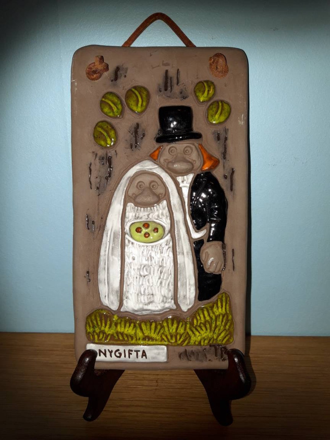 Vintage Wall Relief/plaque With "just Married" Troll Couple. Creation ...