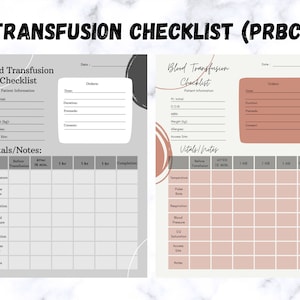 Transfusion Checklist, Infusion Template, Infusion Guide, Infusion ...
