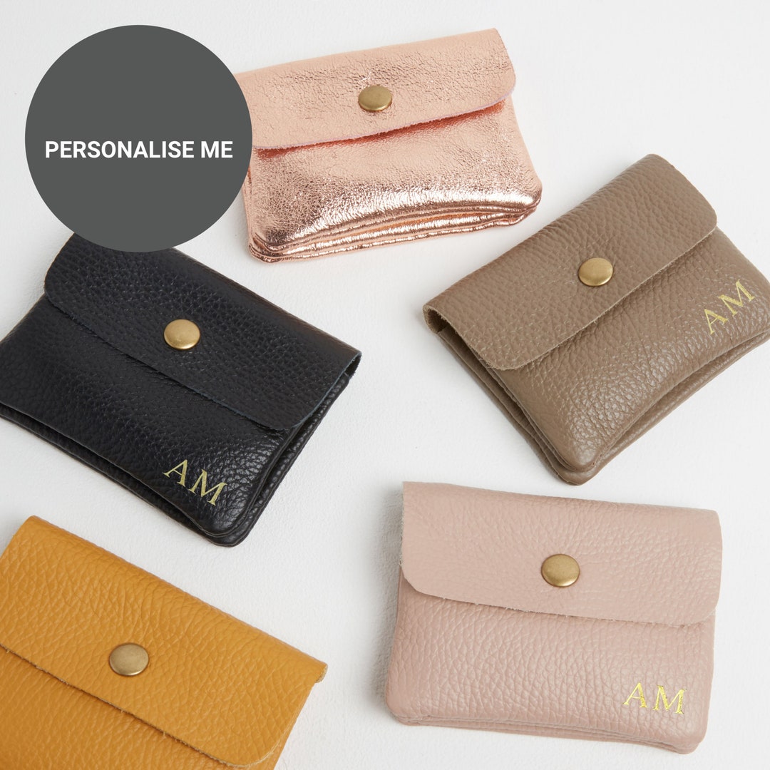 Personalised Small Leather Purses (available in 12 Colours) - Etsy