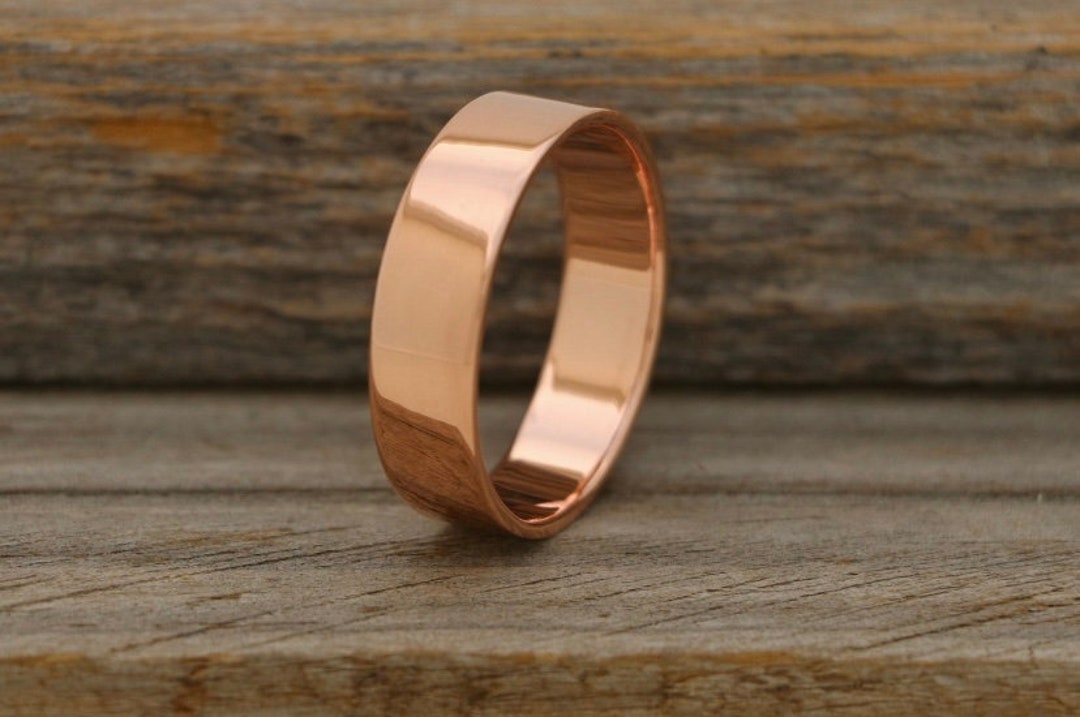Pure Copper Band, Copper Ring, Hammered Copper Ring, Wedding Band, Mens ...