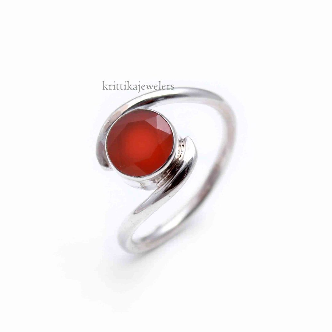Handmade Red Onyx Ring: 925 Sterling Silver Boho Ring - Etsy