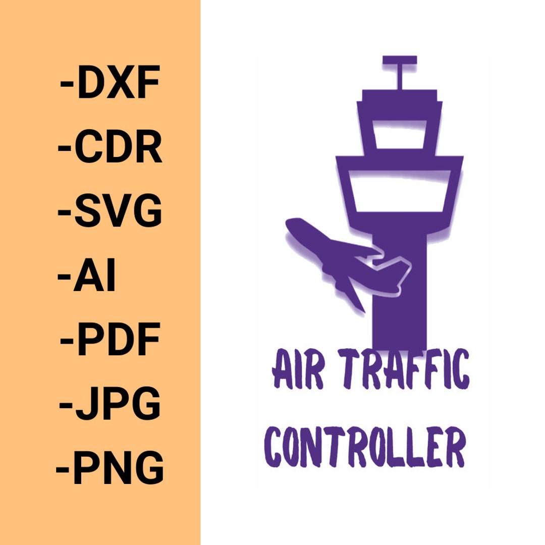 Air Traffic Controller ATC Tower File Sticker Pdf Silhouette Template ...