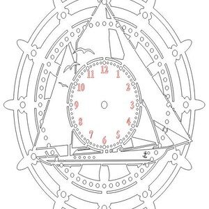 Sailing Ship Wall Clock Laser Cut İnteresting Design Instant Download ...