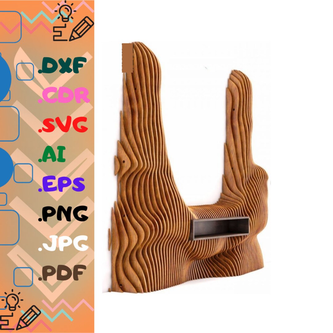 Parametric Wave Back Wall Panel Laser Cut Vector Svg Cdr Dxf File Wall ...