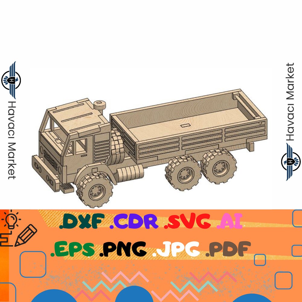 Dump Truck Toy, Laser Cut Toy Dump Truck. Laser Cut Files SVG DXF CDR ...