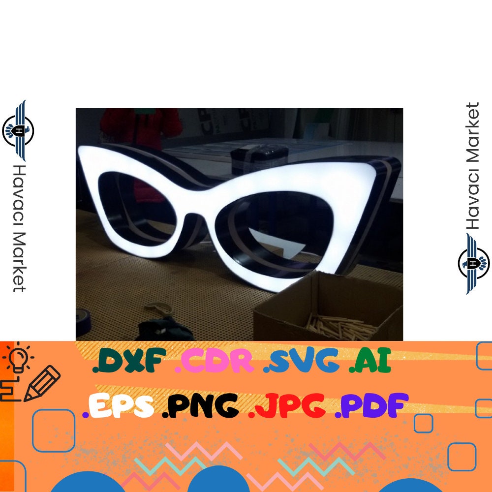 Glasses Optical Shop Sign Board DXF Optometrist Optician Eyeglasses ...