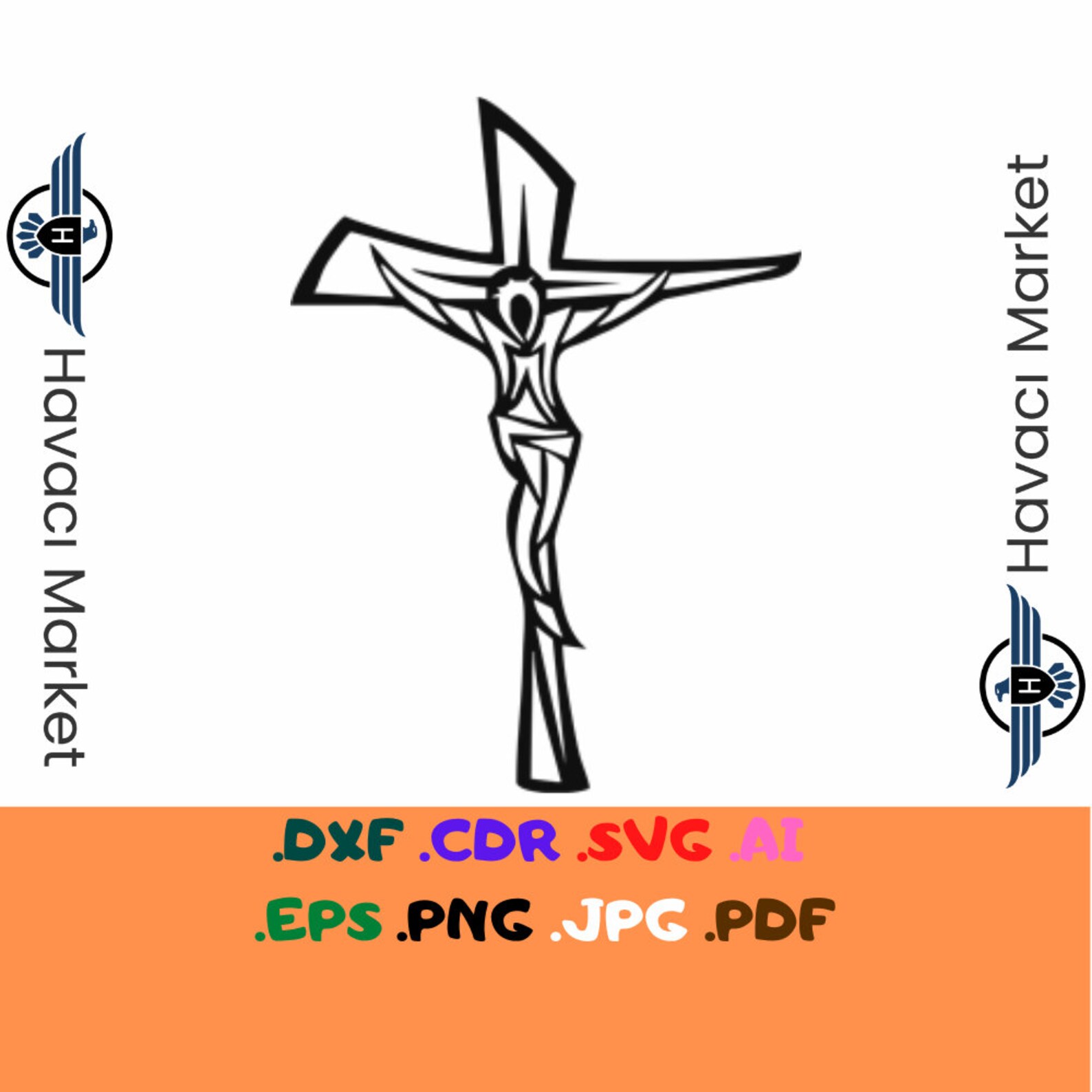Jesus and Cross Laser Cut File Vector File for Laser Cutting. Wall Art ...