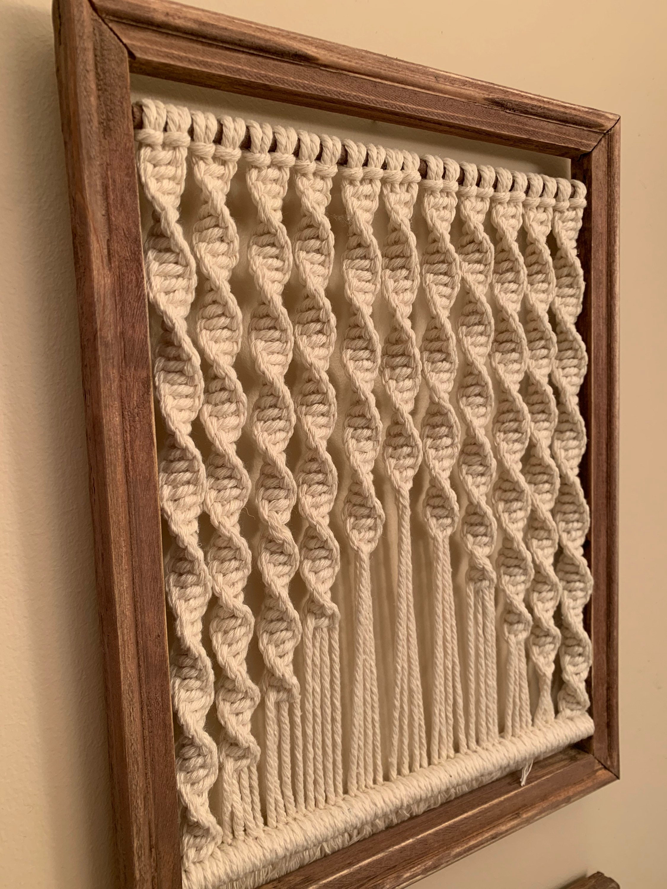 Framed Macrame Wall Art / Macrame in a Frame / Macrame Hanging in a ...