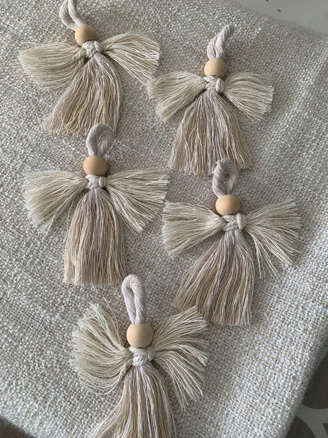 Set of 5 Macrame Angel Ornaments / Christmas Angels for Your Tree - Etsy