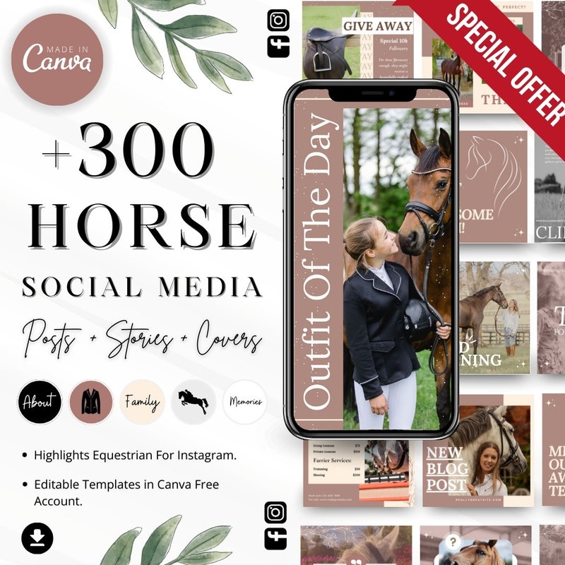 Template Canva Equestrian - Etsy