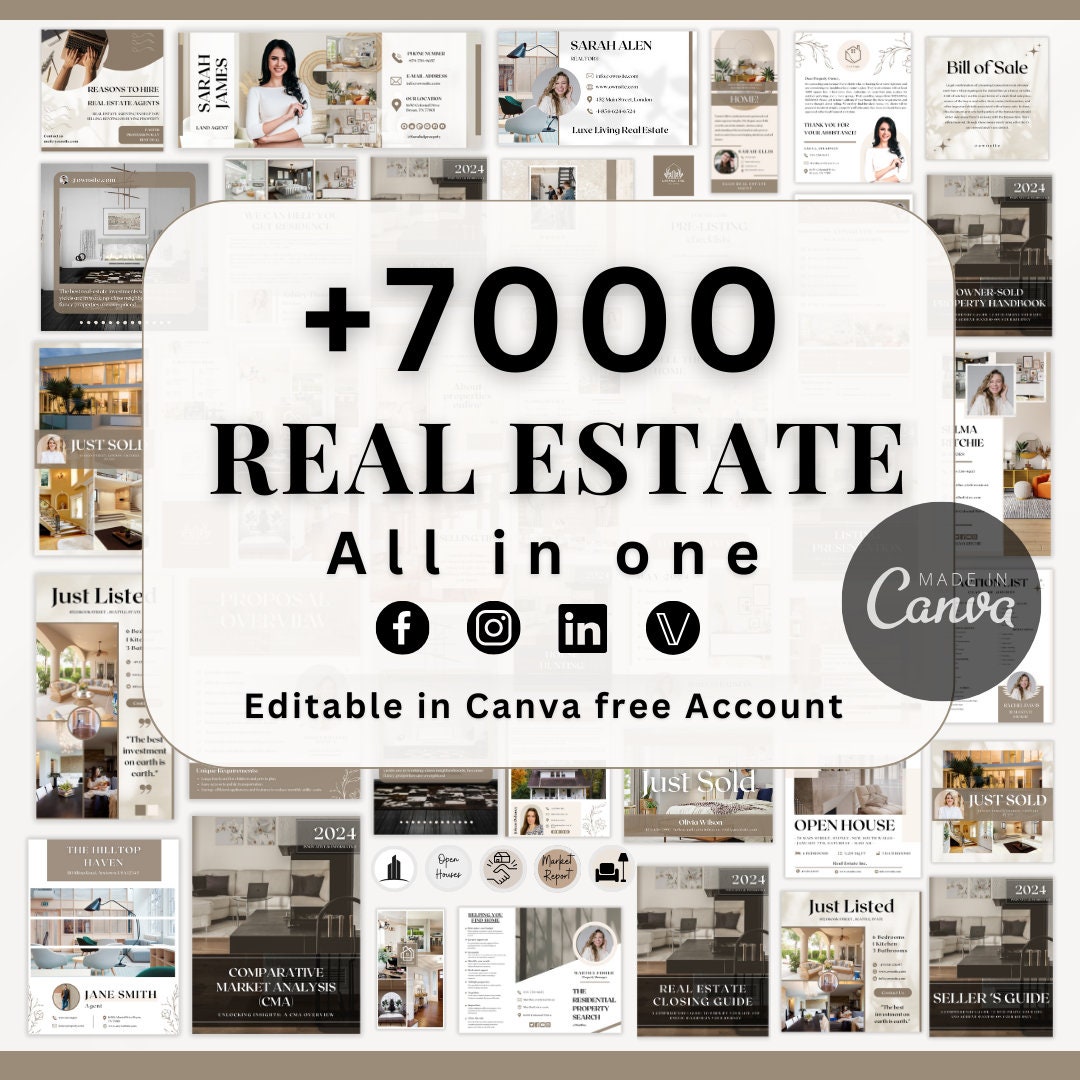 Real Estate Marketing Templates Bundle, Realtor Agent Social Media ...