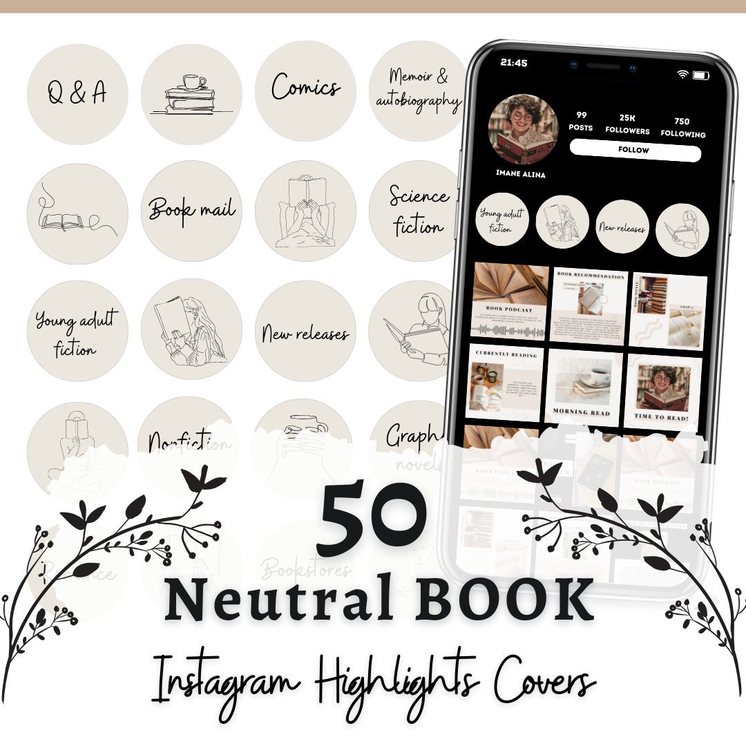 Book Instagram Highlight Covers, Books Blogger Instagram Story Icons ...