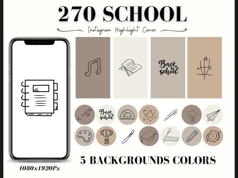 School Instagram Highlight Cover School Icons Back to School Highlight ...
