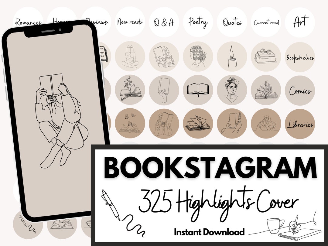 325 Books Instagram Highlight Covers , Neutral Backgrounds for ...