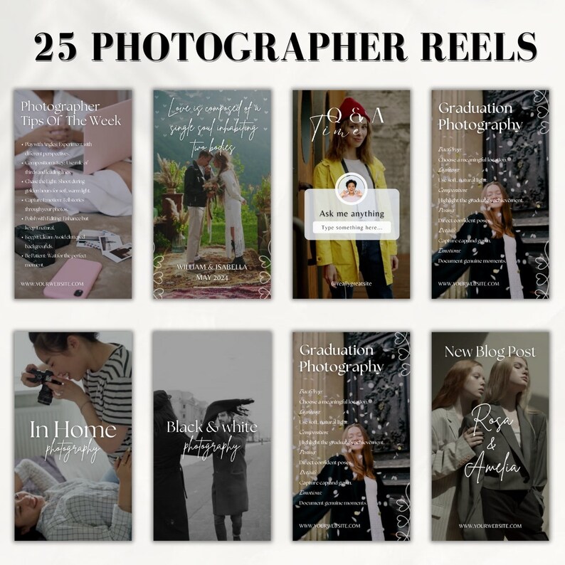 Photographer Instagram Reels Template: Modern Minimalist Design (canva ...