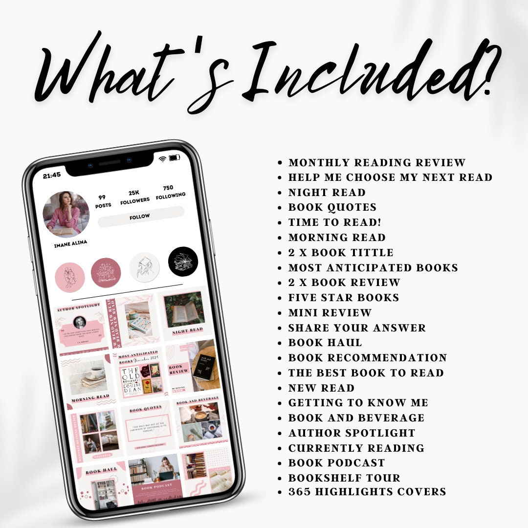 Books Instagram Posts Templates, Minimalist Bookstagram Templates ...