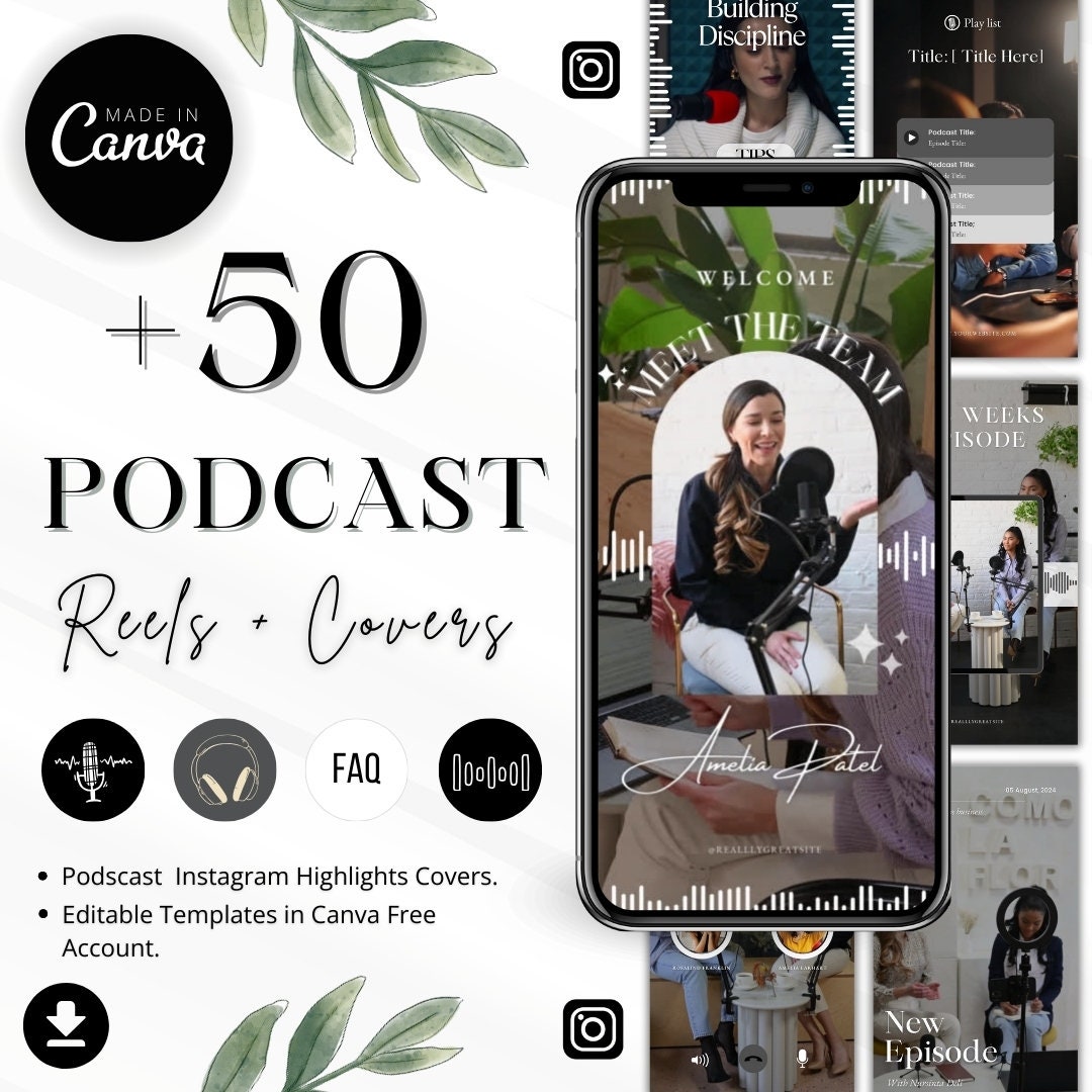 Podcast Instagram Reels Templates: Editable Video Marketing (digital ...