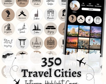 Travel Instagram Highlight Covers | 40 Cities USA Highlight Covers for ...