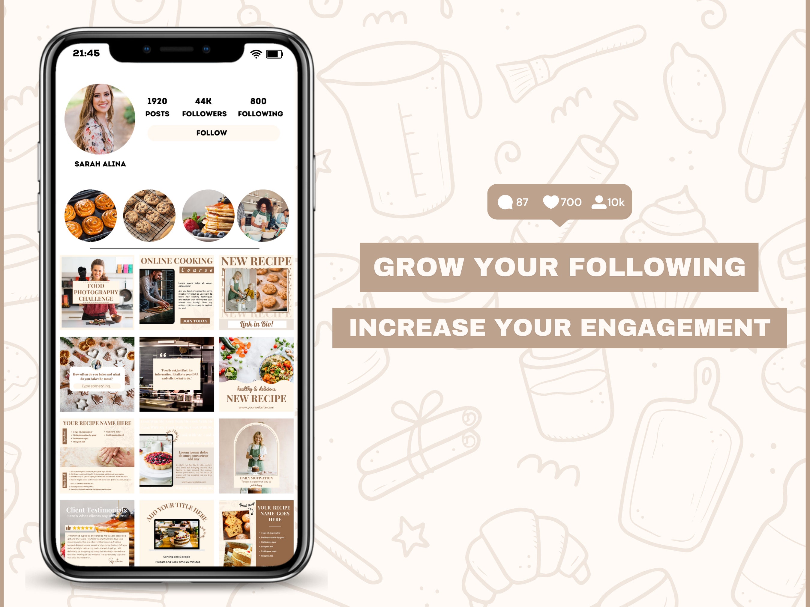 Food Instagram Posts Template Foodie Blogger Posts Instagram - Etsy