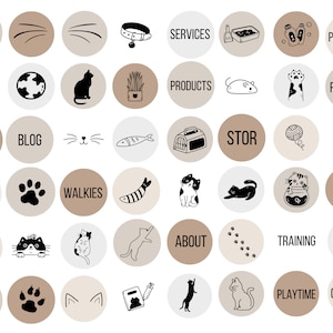 Cat Instagram Highlight Covers Cats Story Social Media Cute Neutral Cat ...