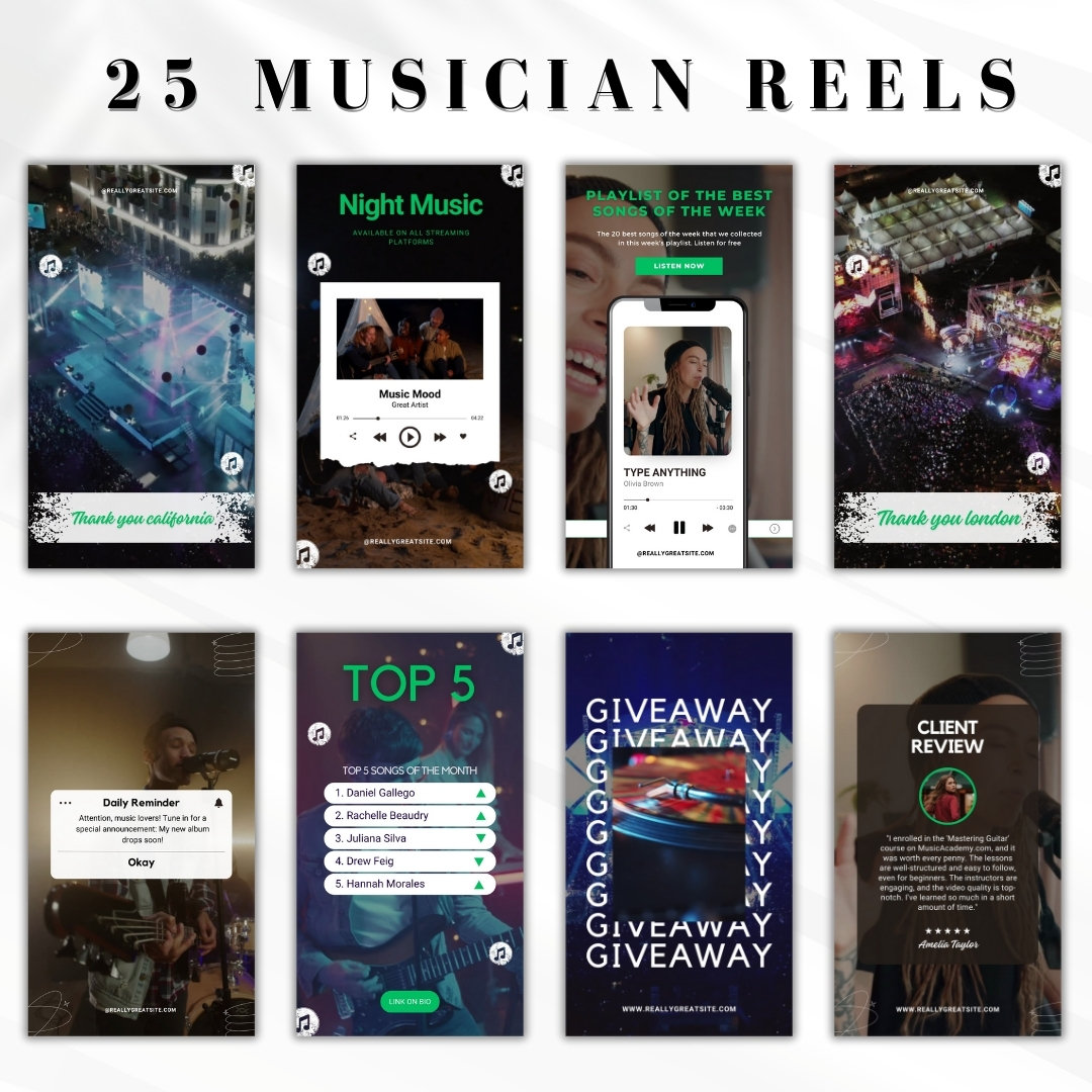 Musician Instagram Reels Template: Editable Video Reels (PDF) - Etsy
