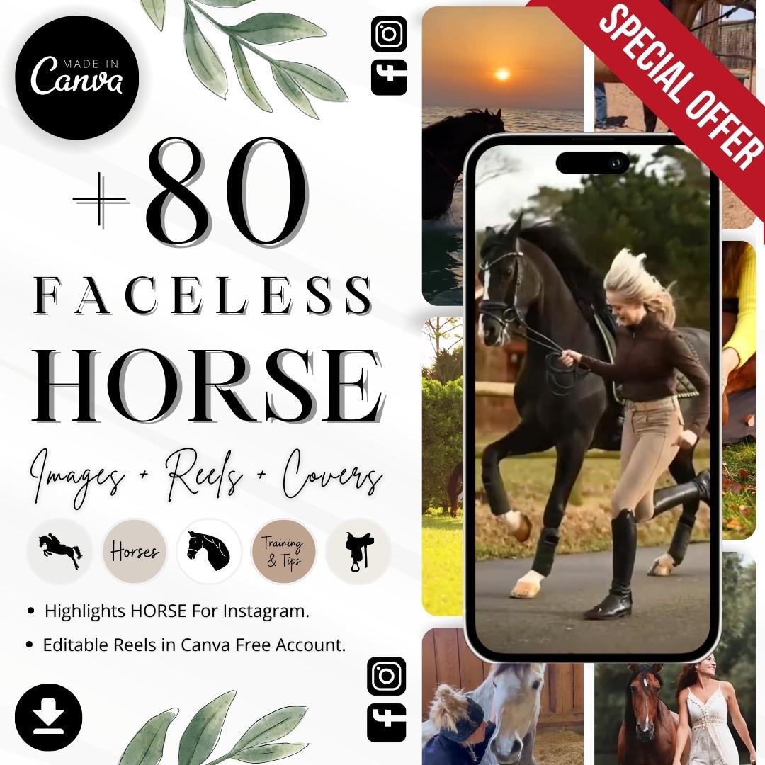 Equestrian Faceless Horse Reels: Instagram Video Templates (canva ...