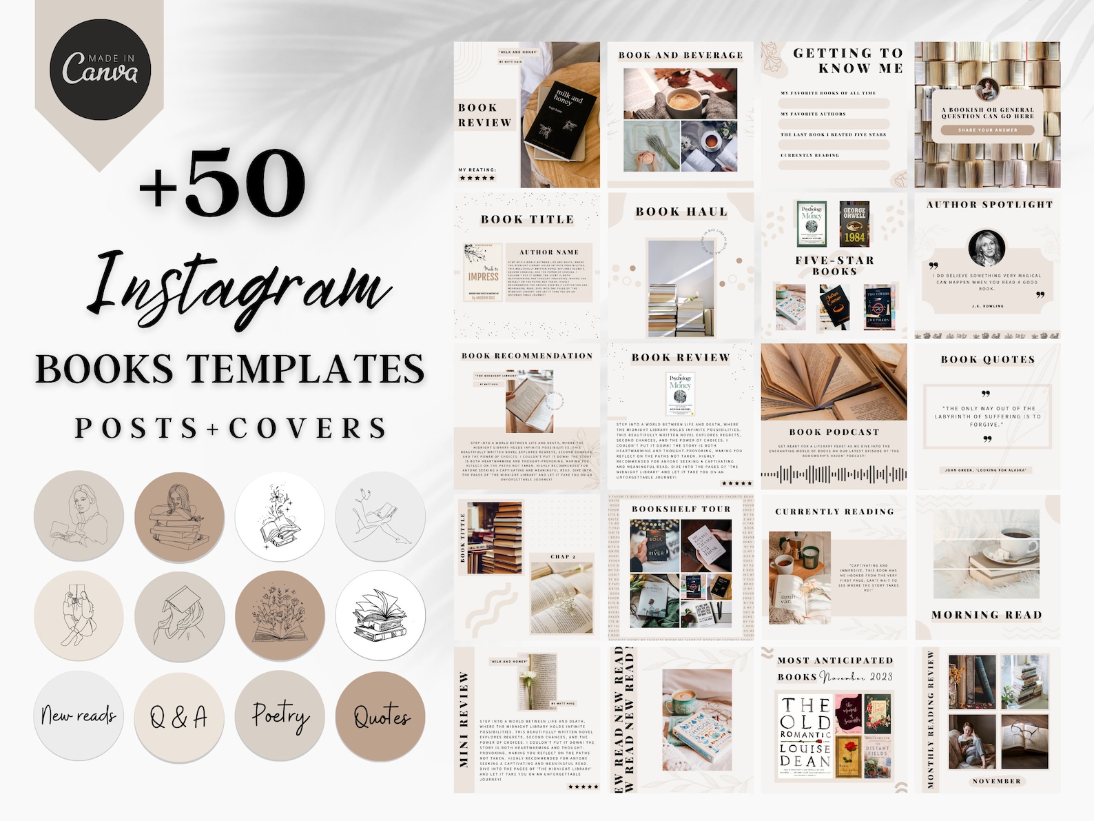 Bookstagram Templates Instagram Books Post Templates Bookstagram Canva ...