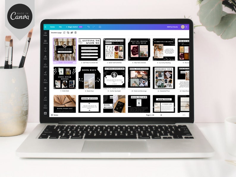 Black Books Instagram Posts Templates, Minimalist Bookstagram Templates ...