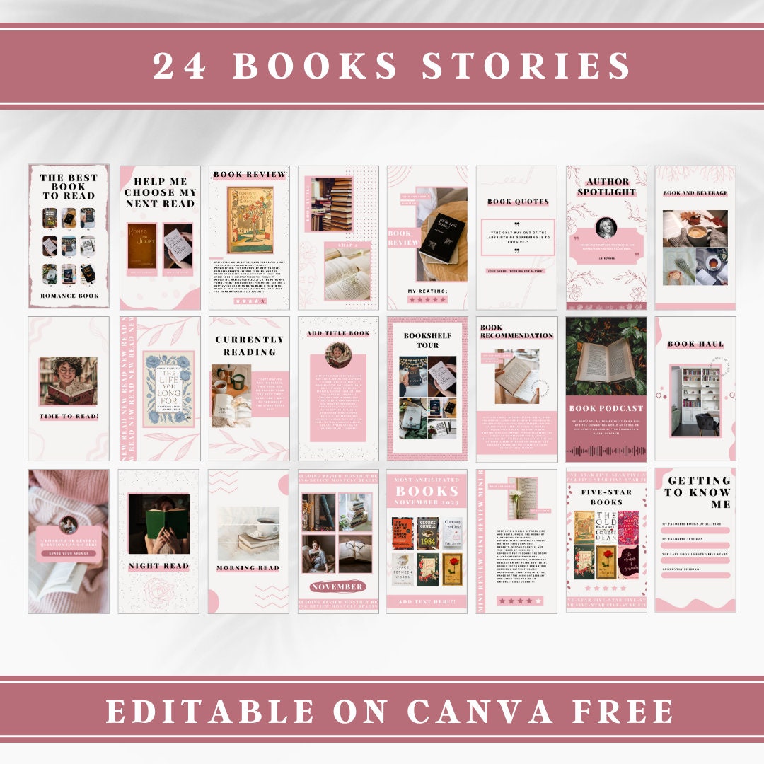 Books Instagram Posts Templates, Minimalist Bookstagram Templates ...