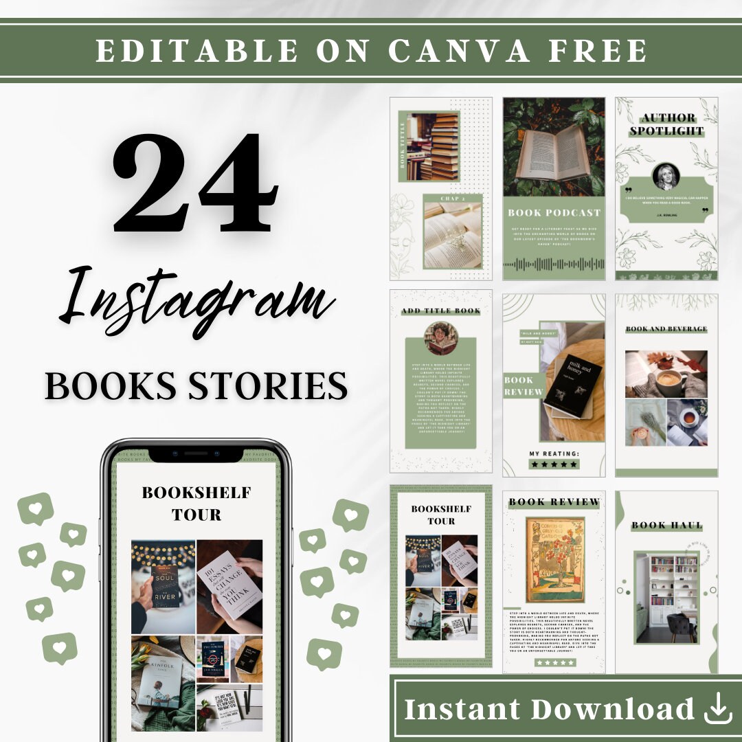 Books Instagram Story Templates, Minimalist Bookstagram Story Templates ...