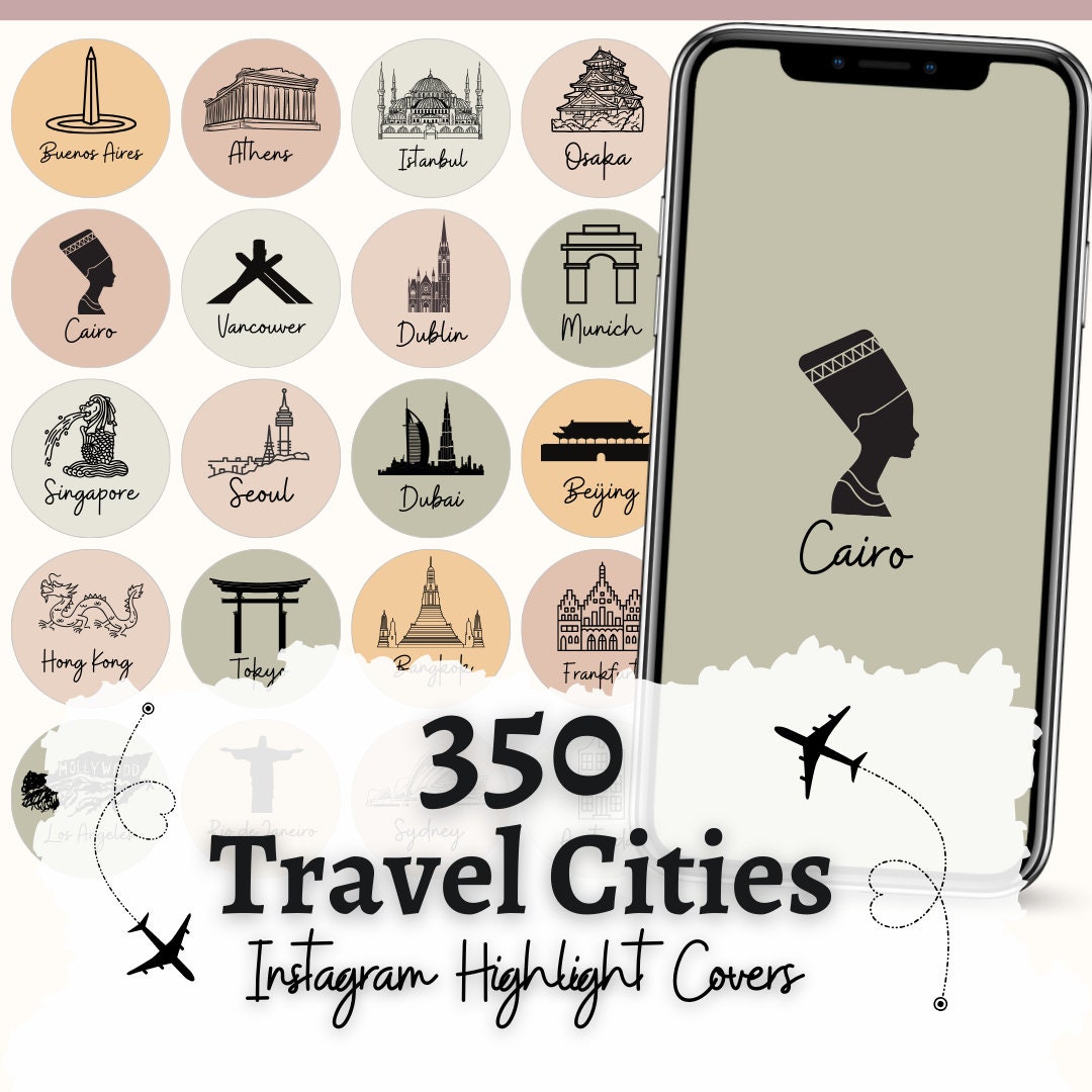 City Travel Instagram Highlight Covers | Blogger Story Icons (digital ...
