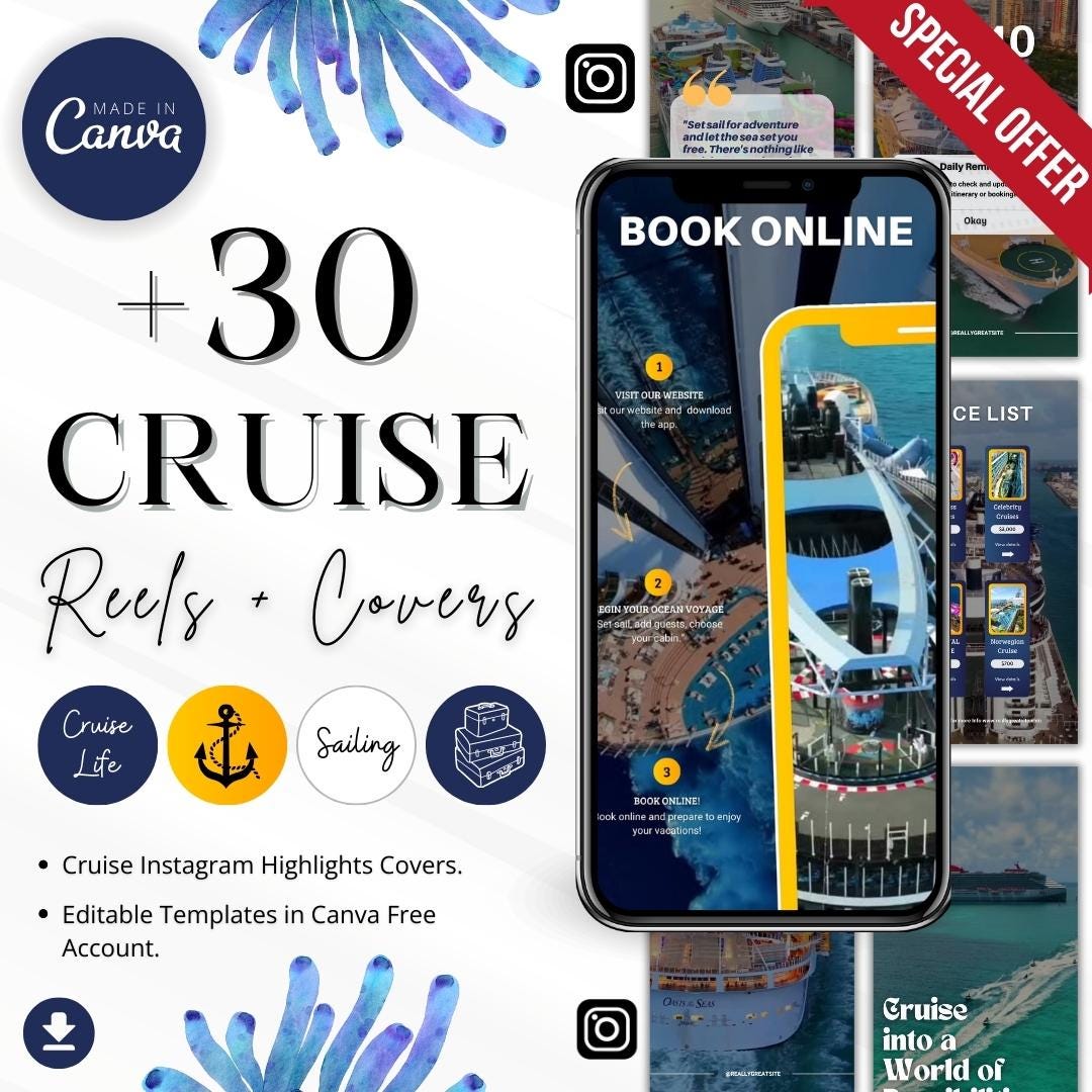 Cruise Ship Travel Reels for Instagram | Editable Cruise Ship Instagram ...