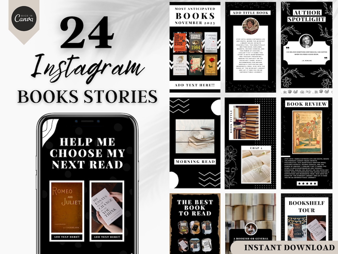 Books Instagram Story Templates Bookstagram Story Templates Editable ...