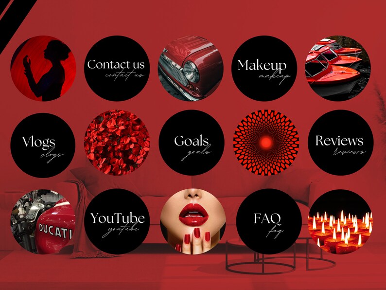 Luxury Instagram Highlight Covers Red LUXURY Instagram Story Luxury ...