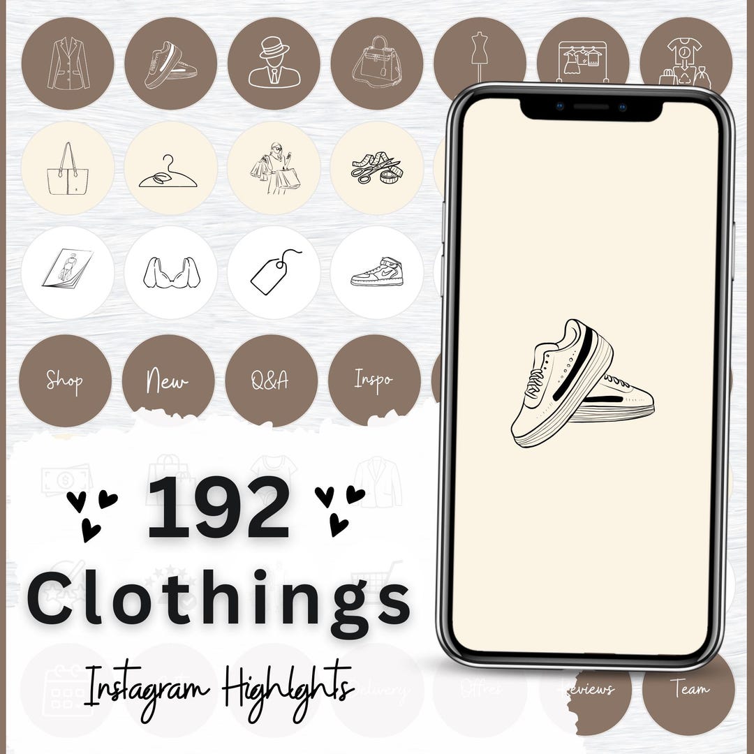 Clothing Instagram Highlight Covers: 192 Clothes Story Icons (PNG) - Etsy