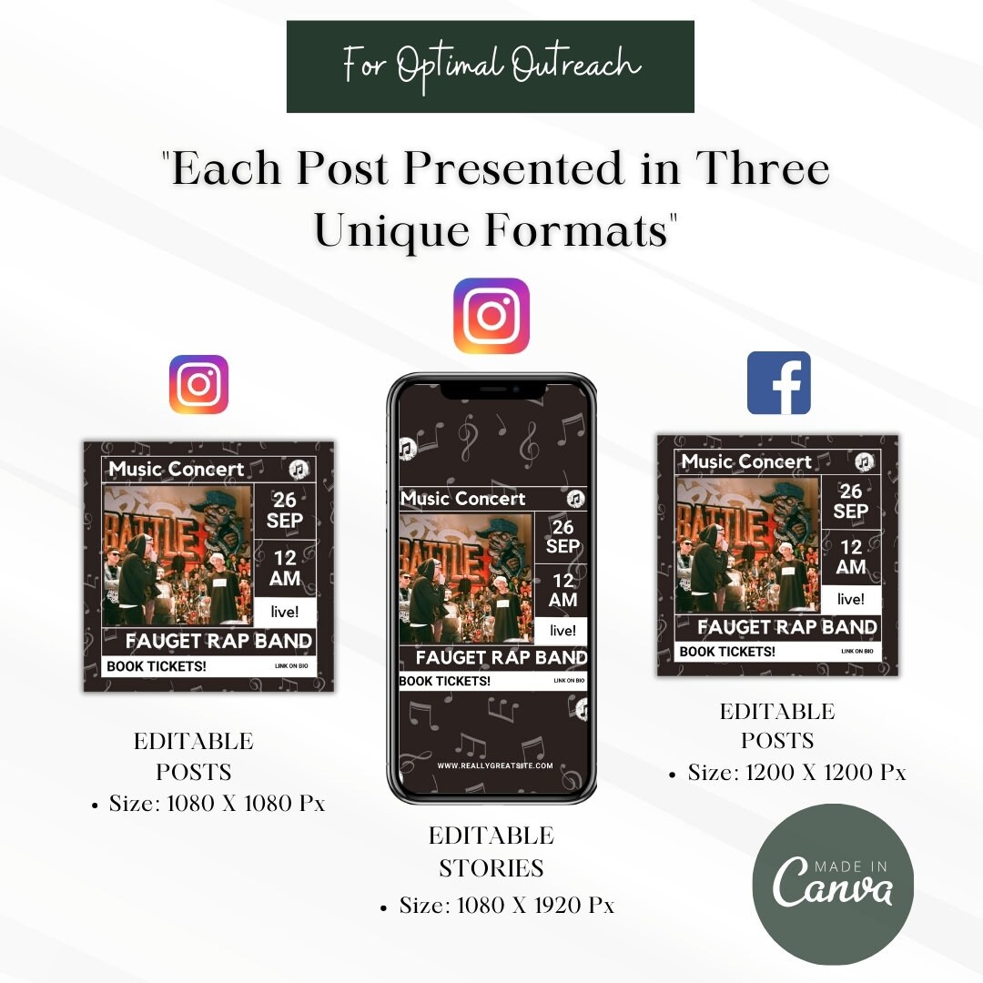 Musician Social Media Templates: Posts, Stories, Highlights (canva ...