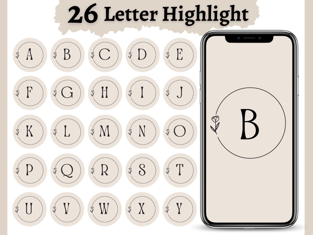 Letter Instagram Highlight Covers Neutral Letters Icons Story Alphabet ...