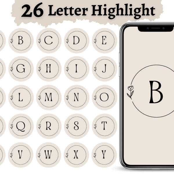 Instagram Highlight Cover Letter - Etsy