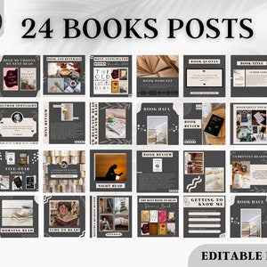 Books Instagram Posts Templates, Minimalist Bookstagram Templates ...