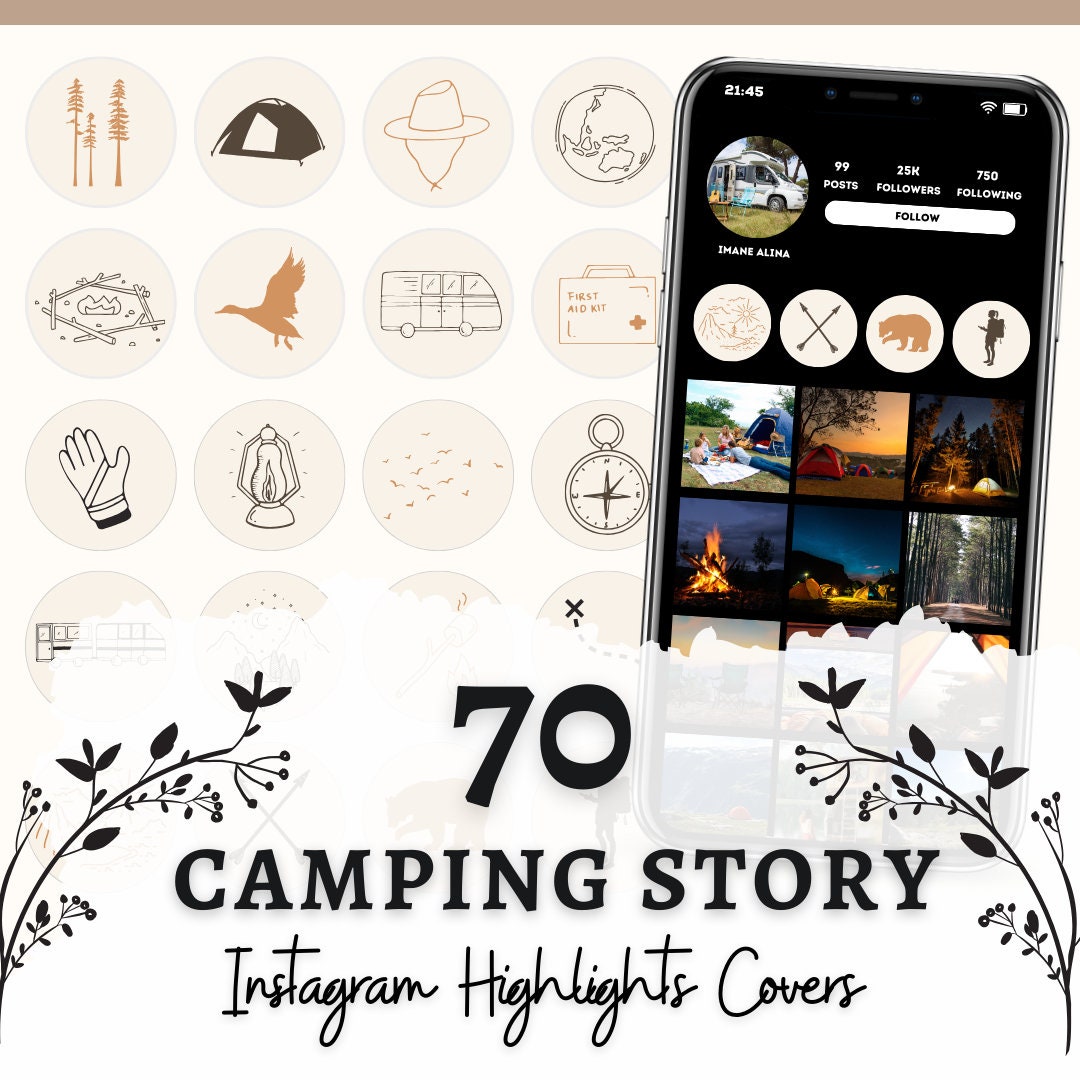 Camping Instagram Highlight Covers | Outdoor Adventure Story Icons ...