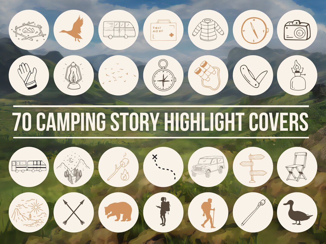 Camping Instagram Highlight Covers Outdoor Adventure - Etsy